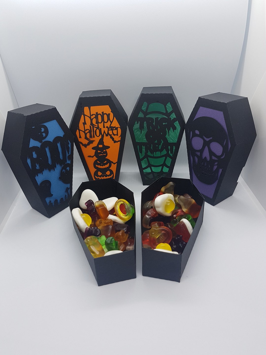 Halloween Treat Boxes 1 Coffin Paper Cutting Template SVG PNG PDF ...