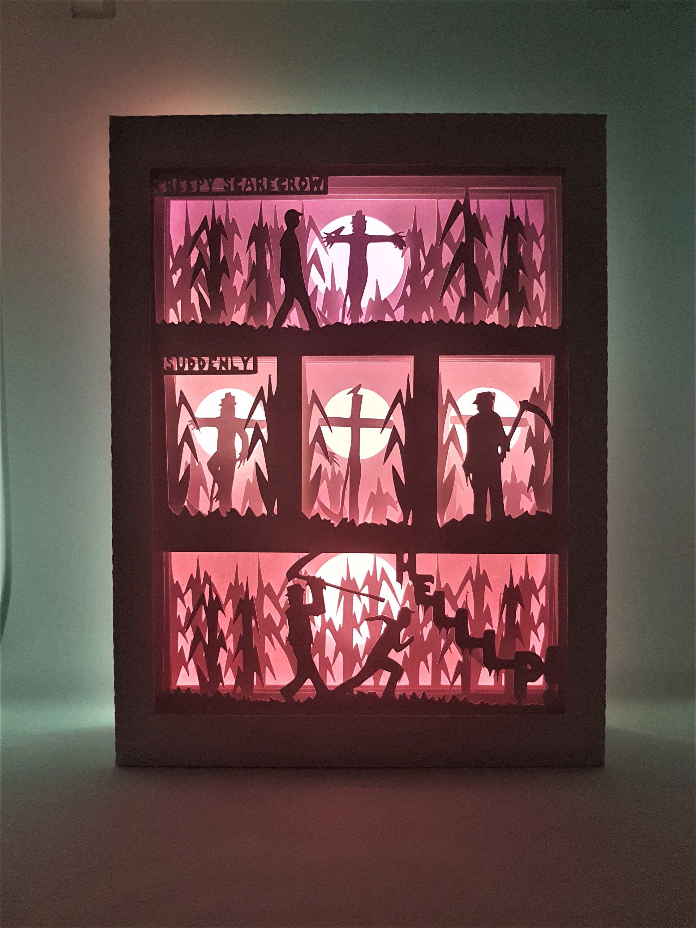 Scarecrow Comic Book Shadow Box SVG PDF PNG Paper Cutting | Etsy