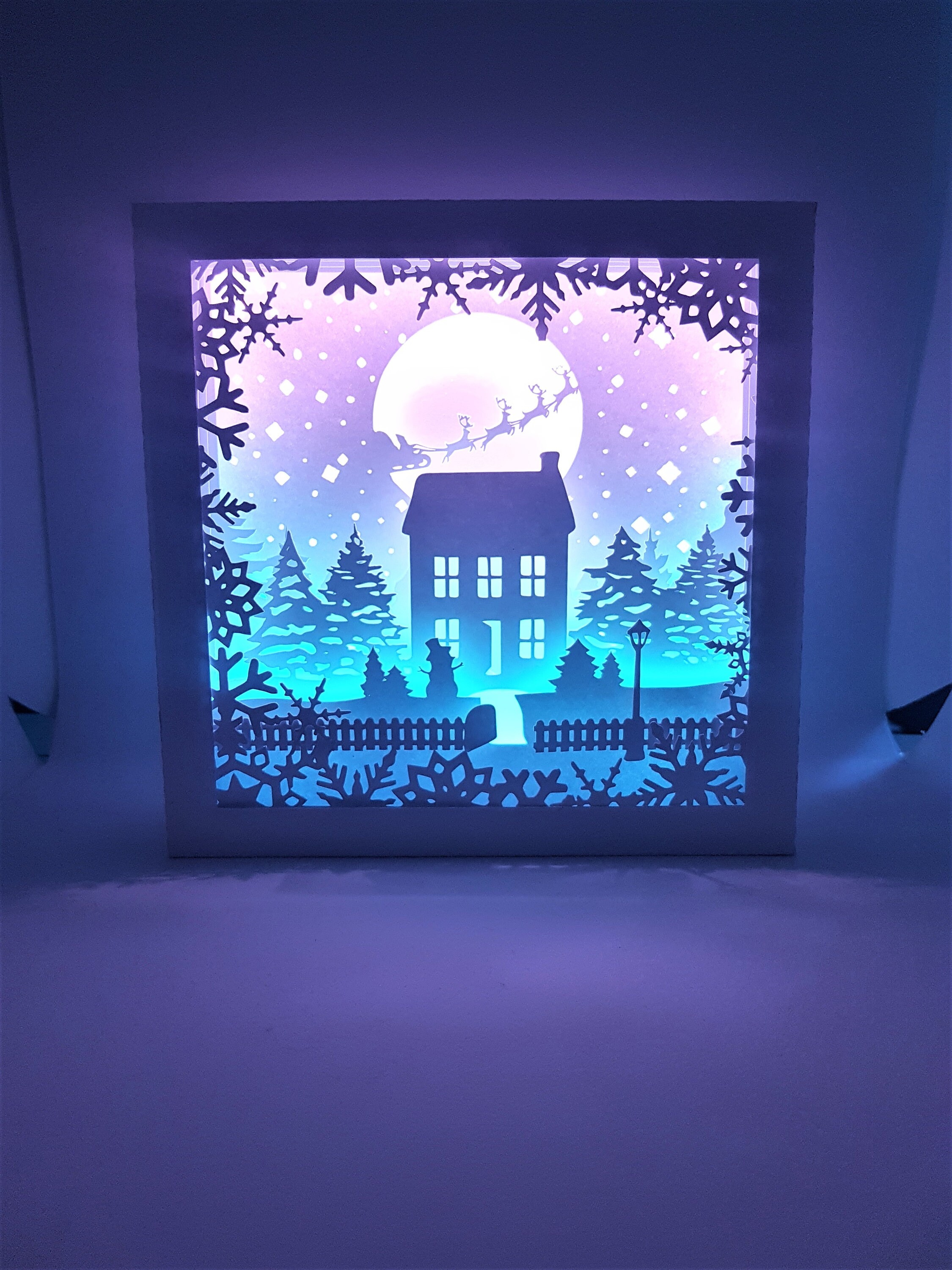 Christmas Santa Clause Shadow Box SVG PDF PNG Paper Cutting - Etsy UK