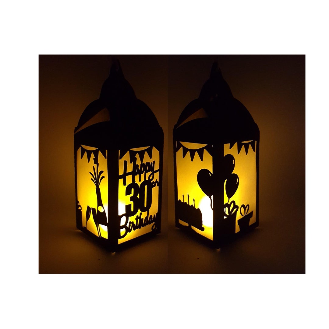 30th Birthday SVG PNG PDF Paper Cutting Lantern Template Instant ...