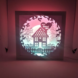 Home Sweet Home Shadow Box SVG PDF PNG Paper Cutting Instant Download ...