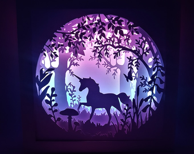 Unicorn 1 Shadow Box SVG PDF PNG Paper Cutting Instant Download ...