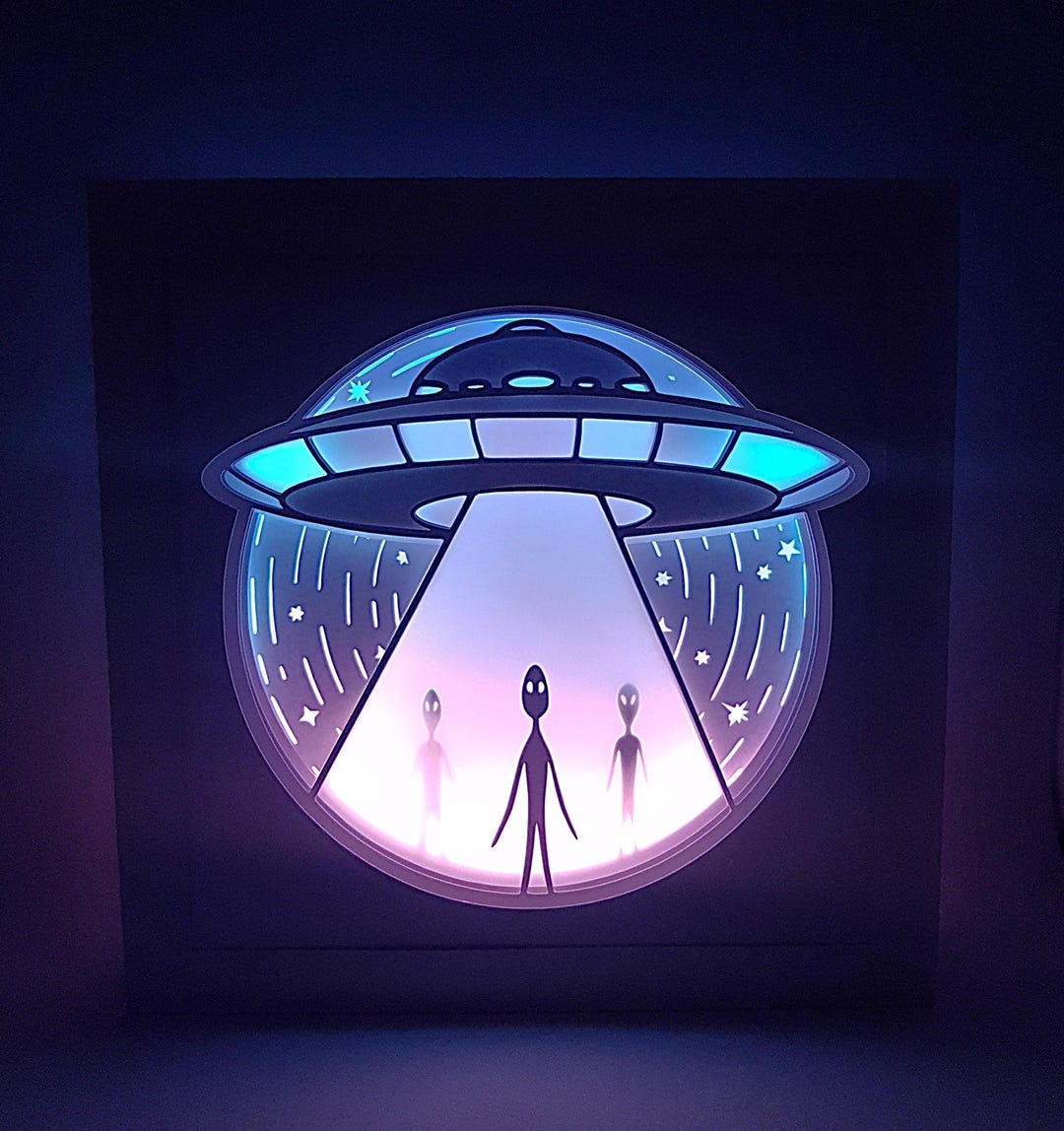 UFO Aliens Shadow Box Svg PDF PNG Paper Cutting Instant Download ...
