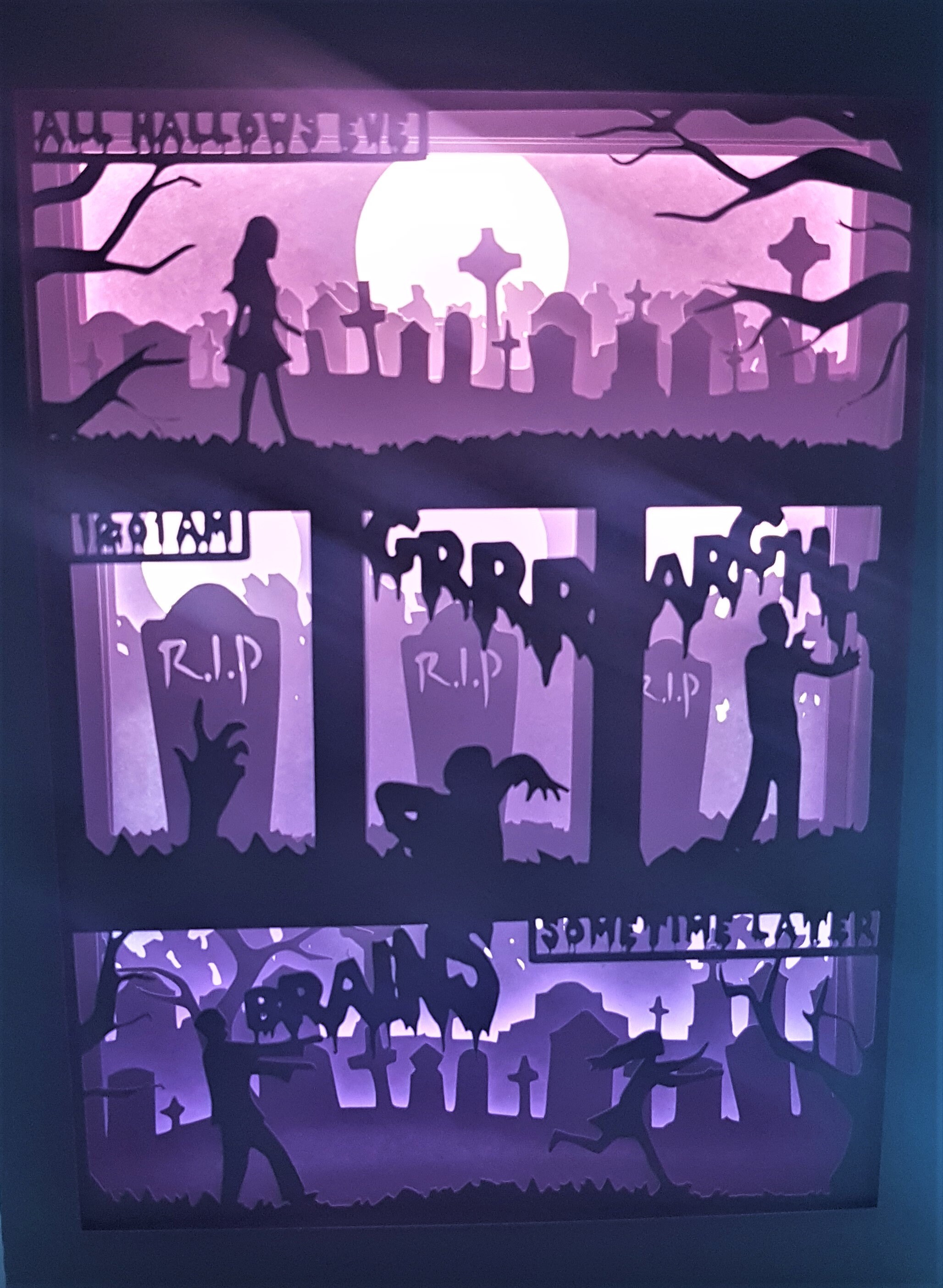 Zombie Comic Book Shadow Box SVG PDF PNG Paper Cutting Instant | Etsy