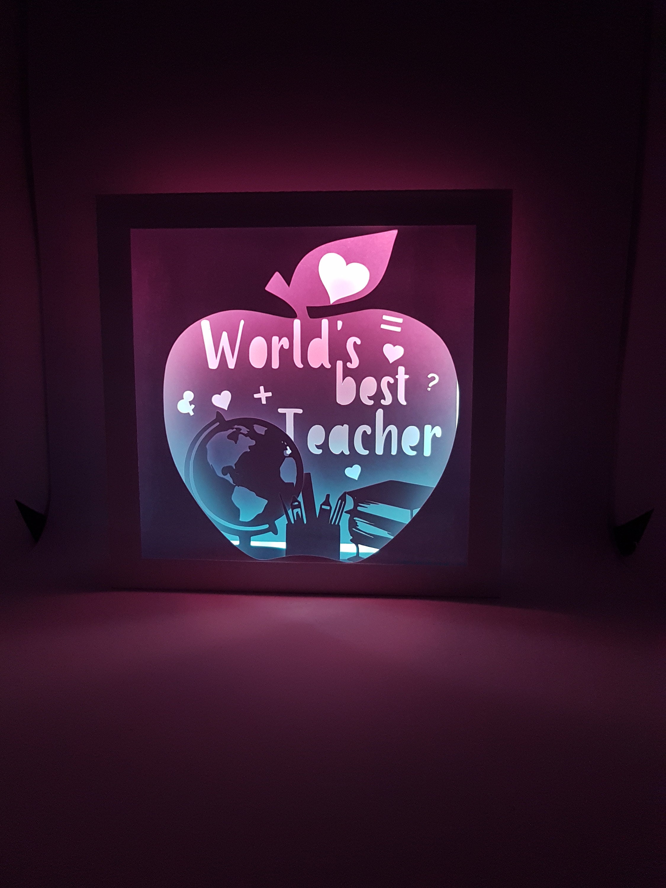 Teacher Appreciation Shadow Box Template, Apple Design (digital ...