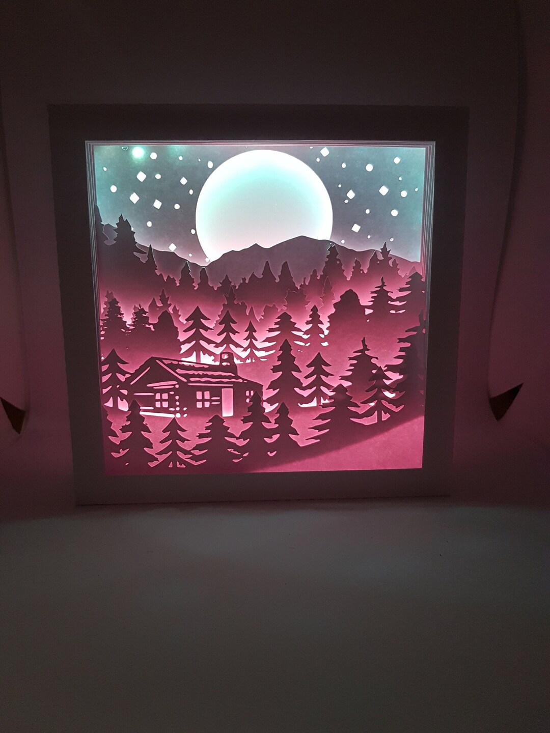 Cabin Forrest Shadow Box SVG PDF PNG Paper Cutting Instant Download ...