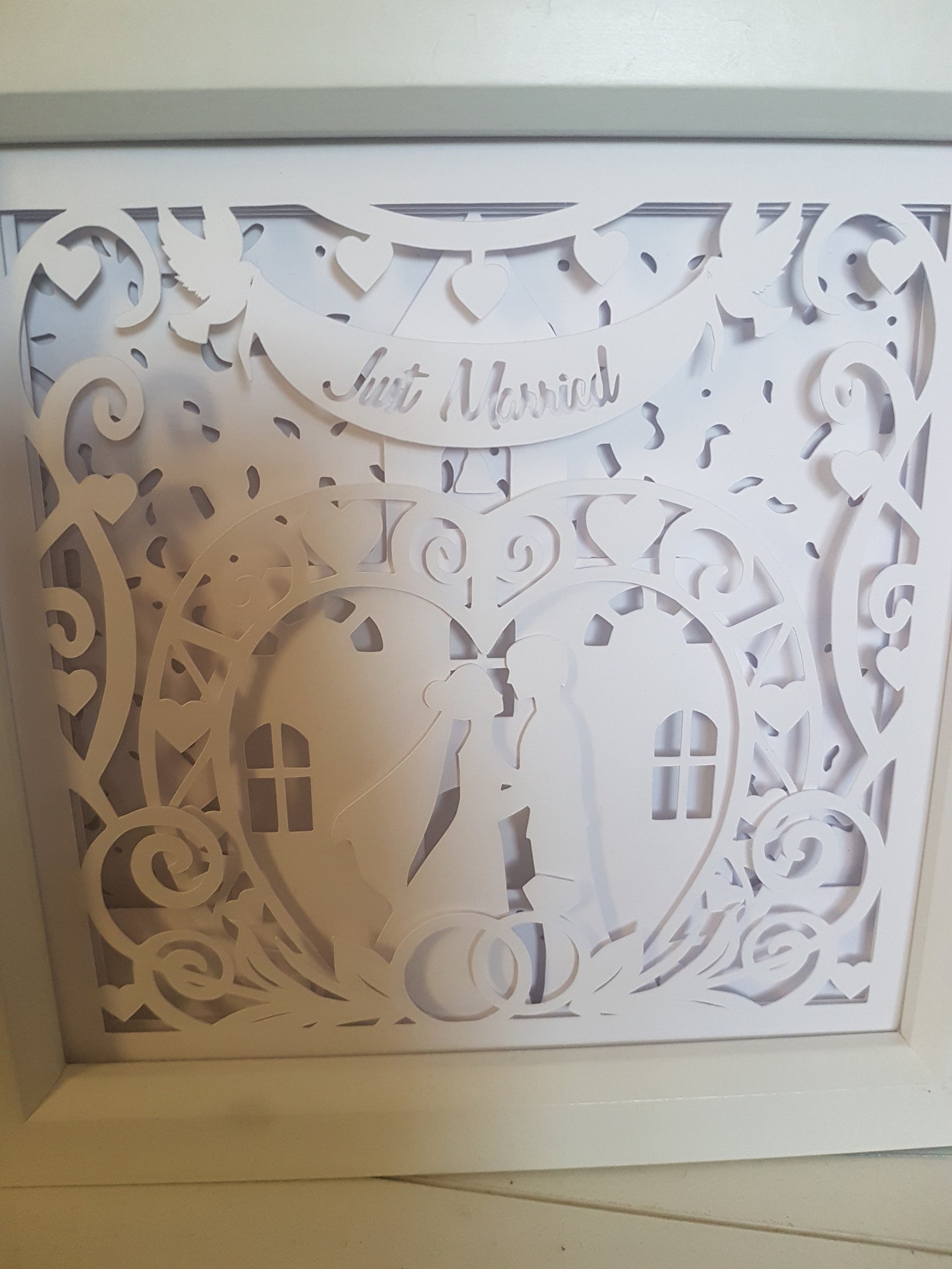 Mr and Mrs Just Married Shadow Box SVG PDF PNG Paper Cutting - Etsy UK