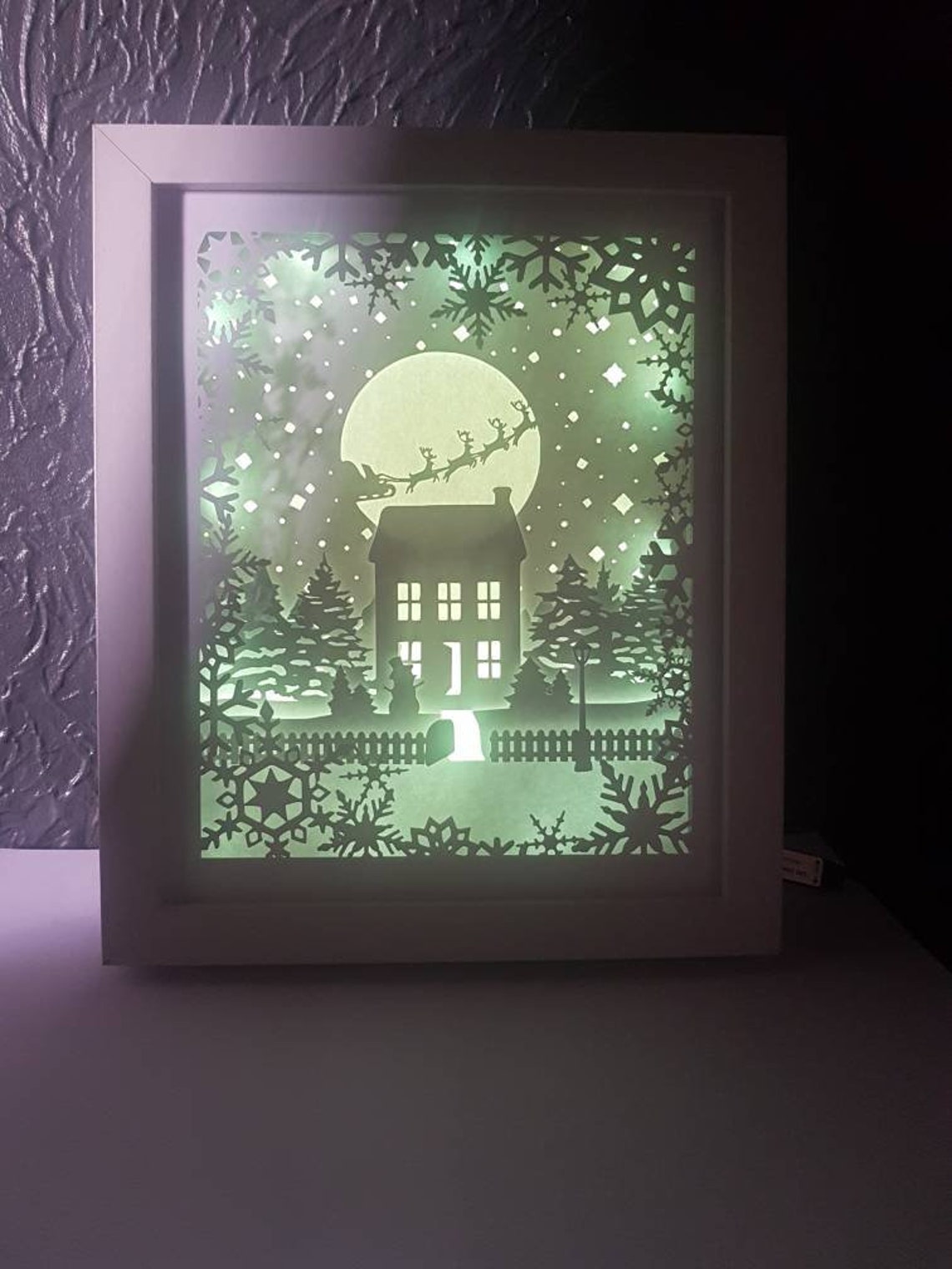 Christmas Santa Clause Shadow Box SVG PDF PNG Paper Cutting Instant ...