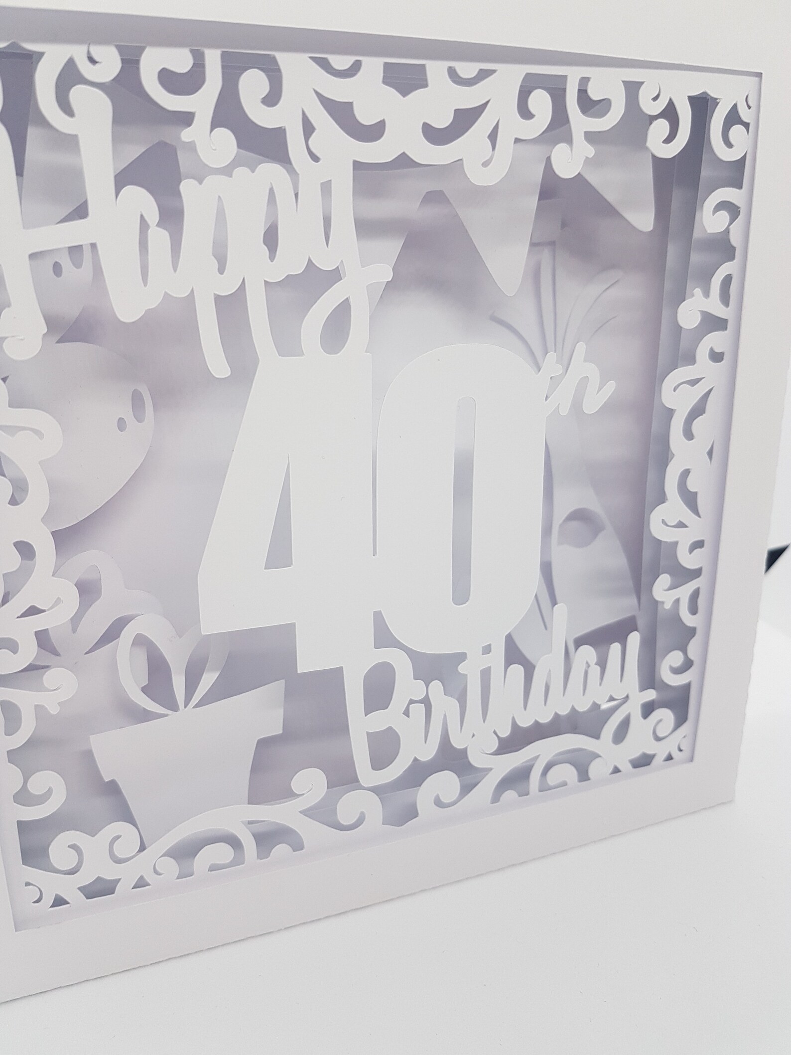 Happy 40th Birthday Shadow Box SVG PDF PNG Paper Cutting - Etsy