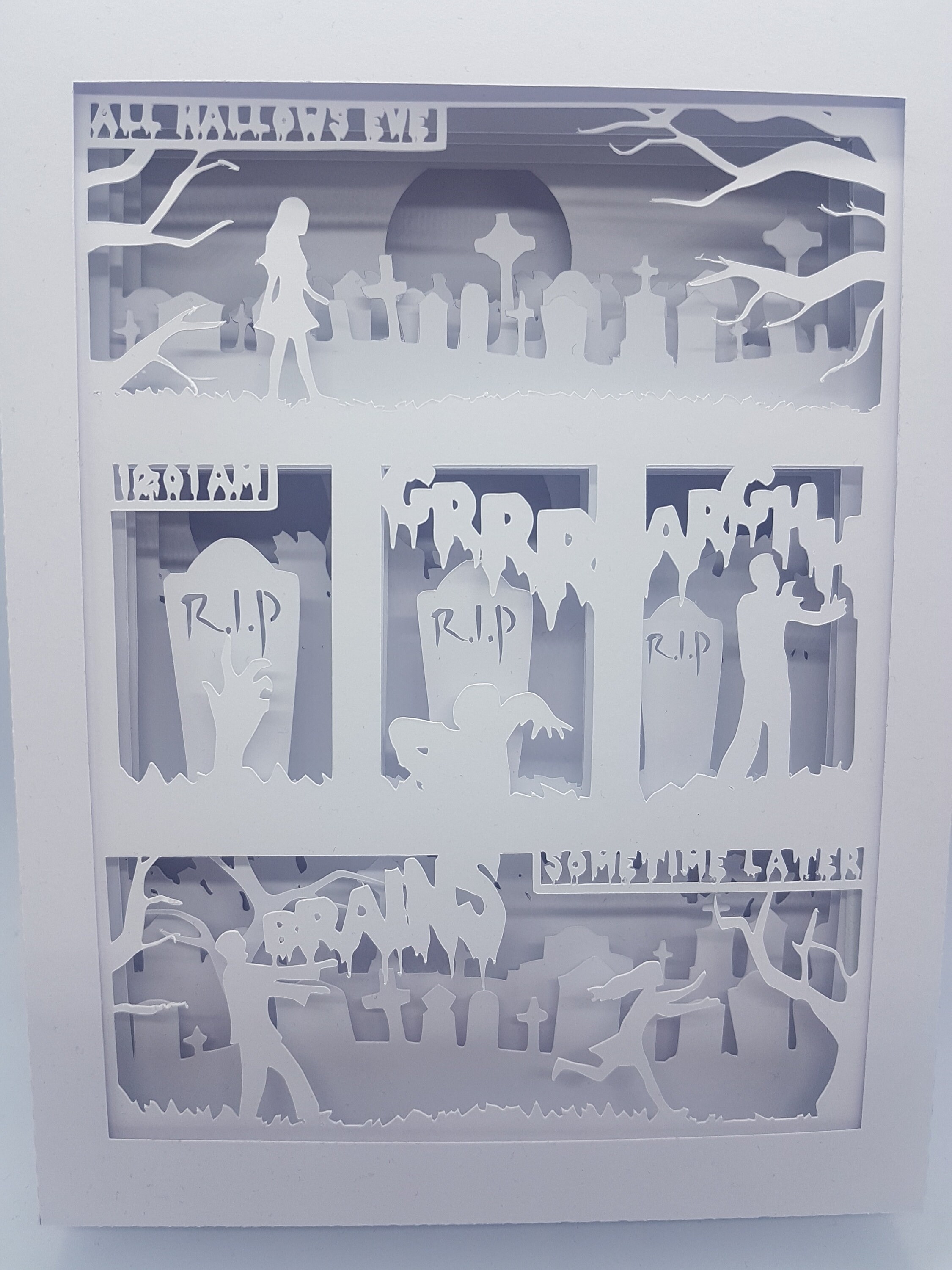 Zombie Comic Book Shadow Box SVG PDF PNG Paper Cutting Instant - Etsy ...