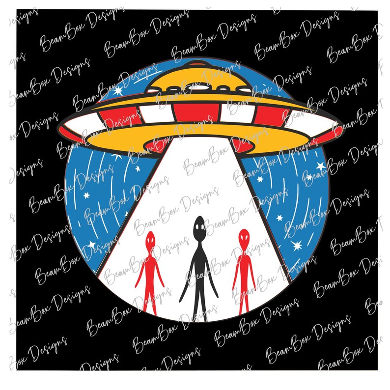UFO Aliens Shadow Box Svg PDF PNG Paper Cutting Instant Download ...