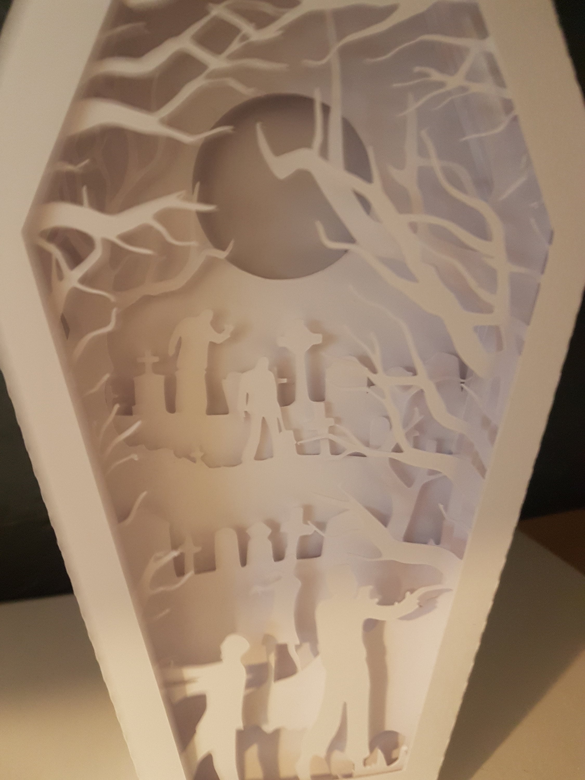 Frame and Layers Combo Coffin Zombie Shadow Light Box Paper Cutting ...
