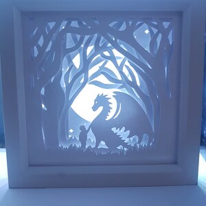 Dragon Shadow Box Svg PDF PNG Paper Cutting Instant Download Template ...