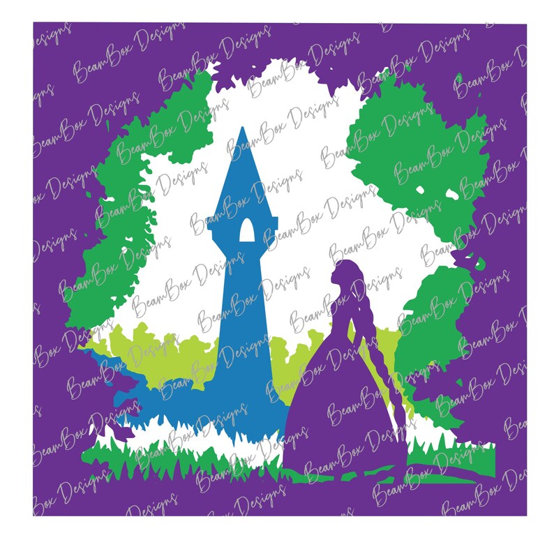 Rapunzel Fairy Tale Inspired Shadow Box SVG PDF PNG Paper Cutting ...