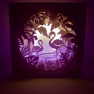 Flamingo Shadow Box SVG PDF PNG Paper Cutting Instant Download Template ...