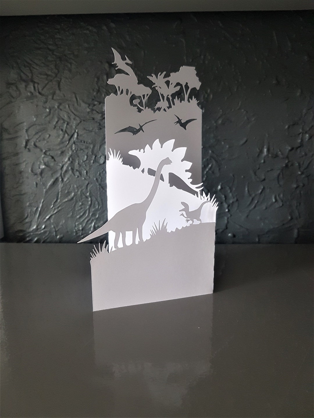 Dinosaurs Fold Card and Envelope SVG PDF PNG Paper Cutting Instant ...