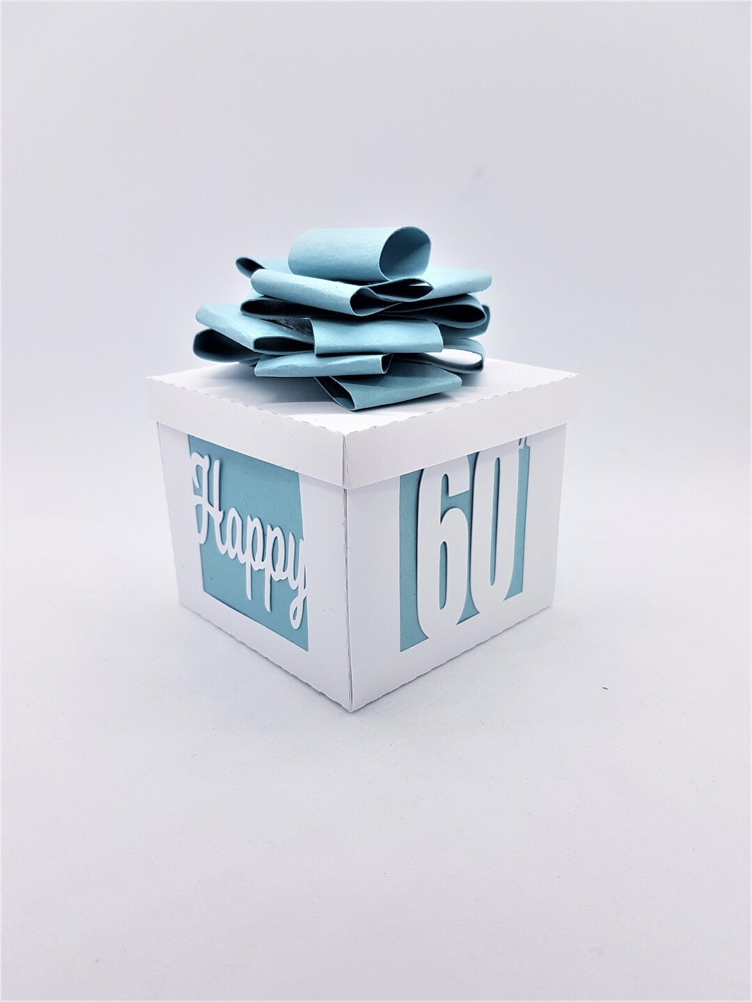 60th Birthday Gift Box Paper Cutting Template SVG PNG PDF Instant ...