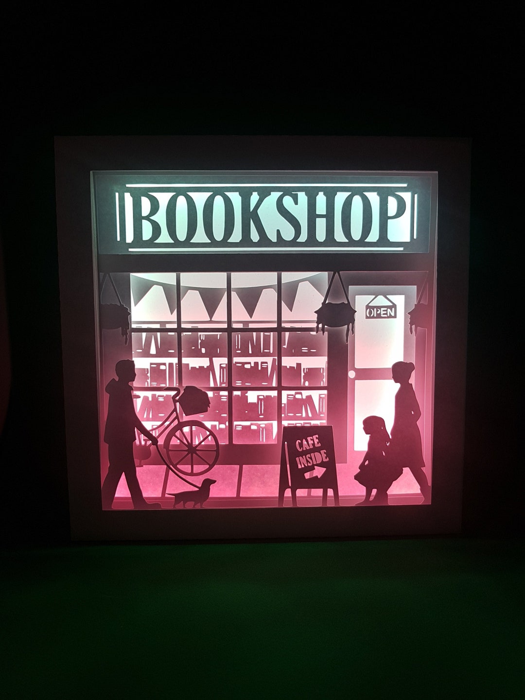 Bookshop Shadow Box SVG PDF PNG Paper Cutting Instant Download Template ...