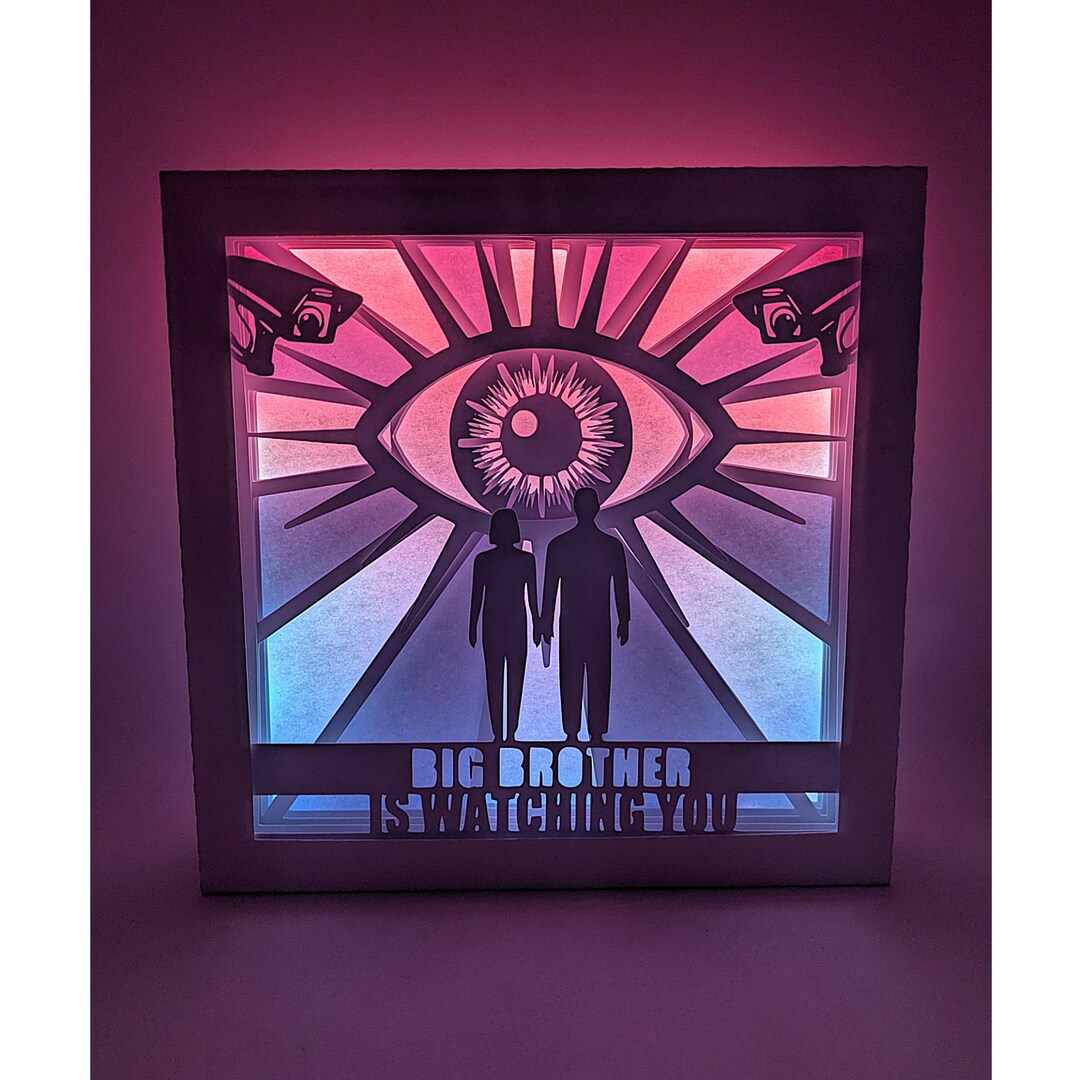Orwell Digital Download Template Shadow Box Light SVG Big Brother is ...