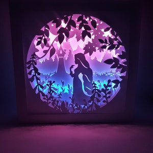 Rapunzel 1 Fairy Tale Inspired Shadow Box SVG PDF PNG Paper Cutting ...