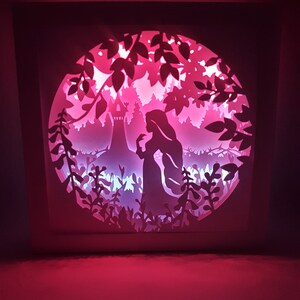 Rapunzel 1 Fairy Tale Inspired Shadow Box SVG PDF PNG Paper Cutting ...