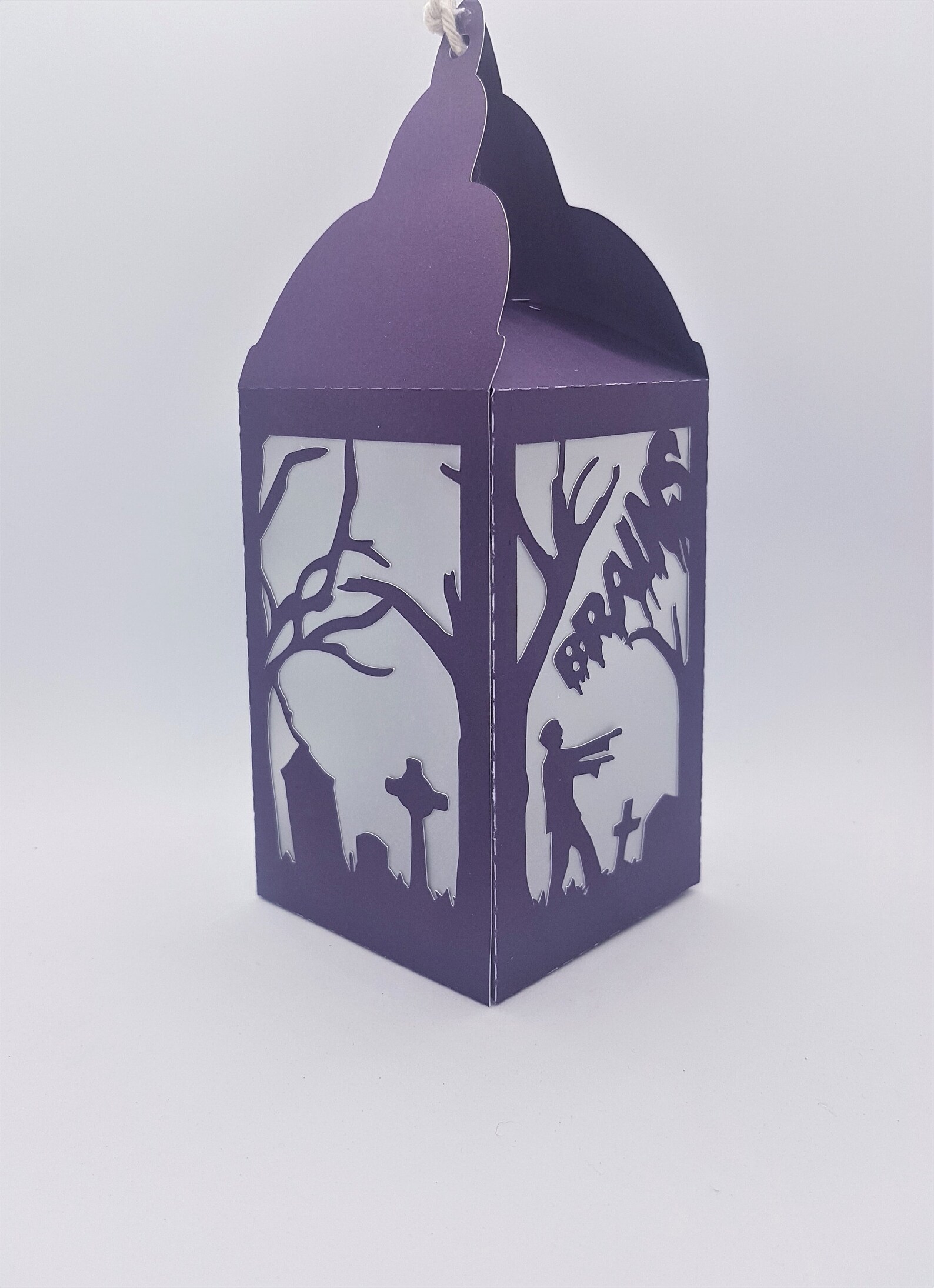 Zombie Brains Comic Style Paper Cutting Lantern Template SVG PNG PDF ...