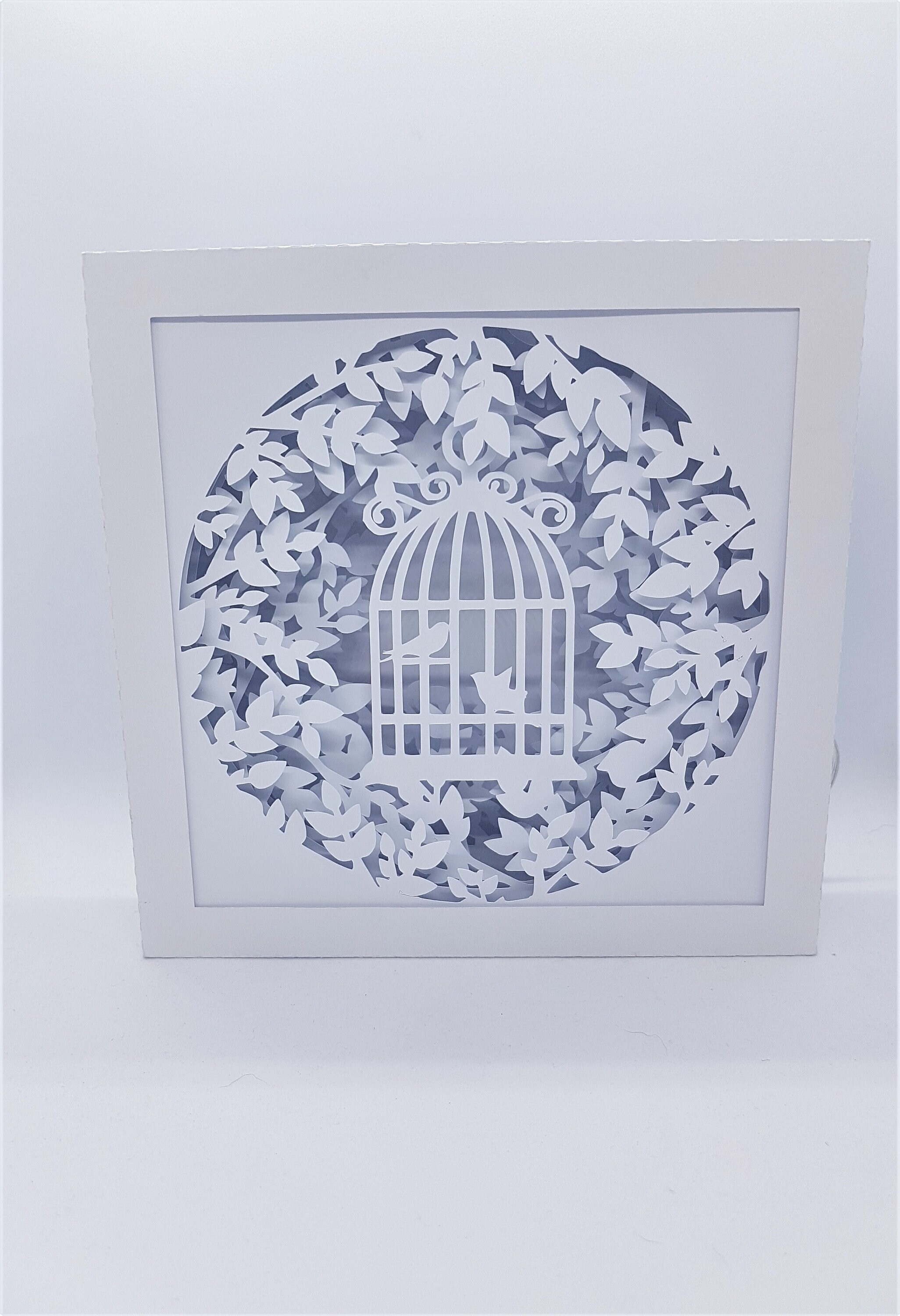 Birdcage Shadow Box SVG PDF PNG Paper Cutting Instant Download Template ...