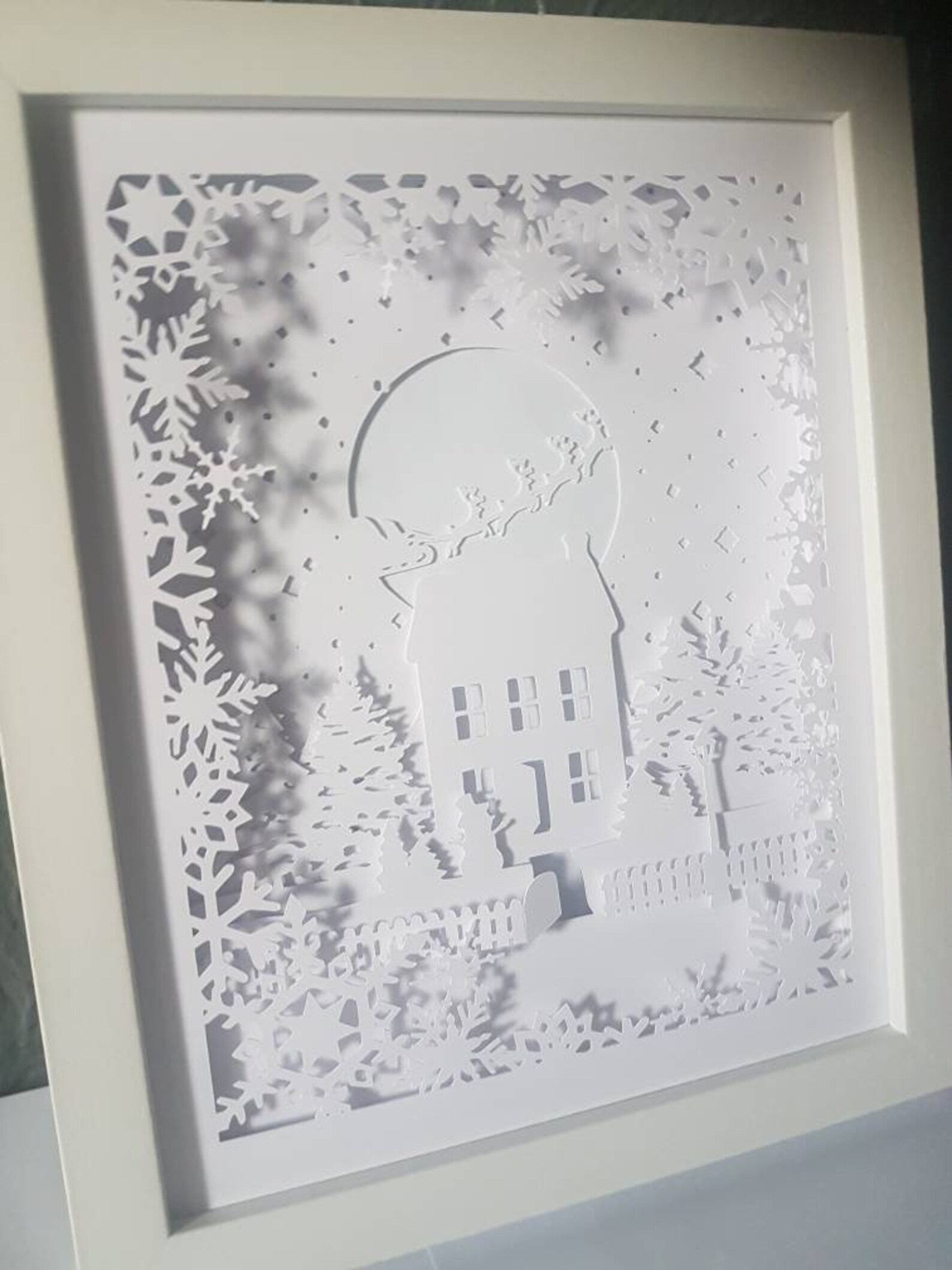 Christmas Santa Clause Shadow Box SVG PDF PNG Paper Cutting Instant ...