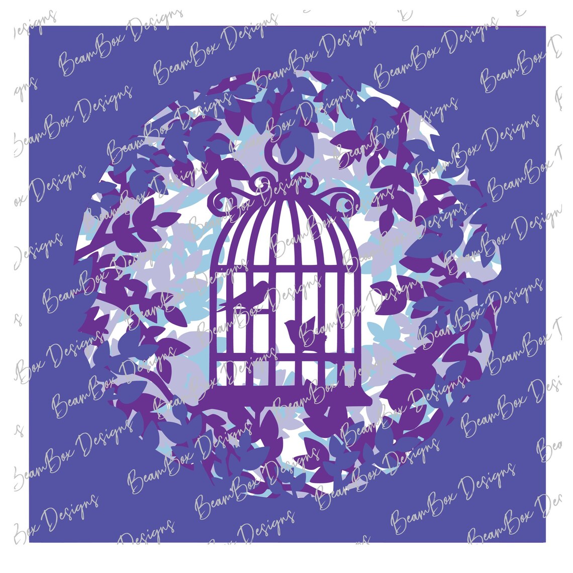 Birdcage Shadow Box SVG PDF PNG Paper Cutting Instant Download Template ...