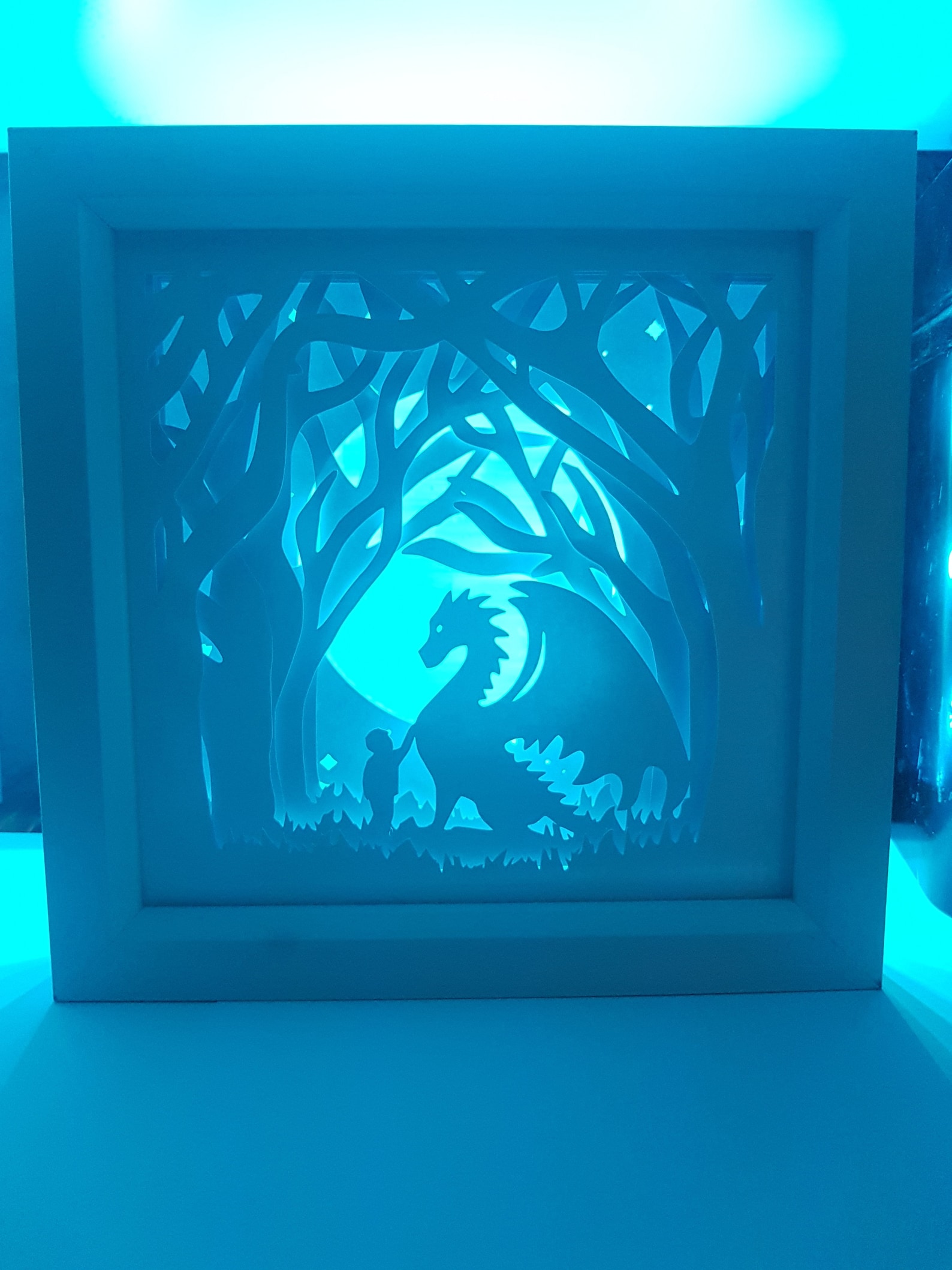 Dragon Shadow Box Svg PDF PNG Paper Cutting Instant Download - Etsy Canada