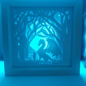Dragon Shadow Box Svg PDF PNG Paper Cutting Instant Download Template ...