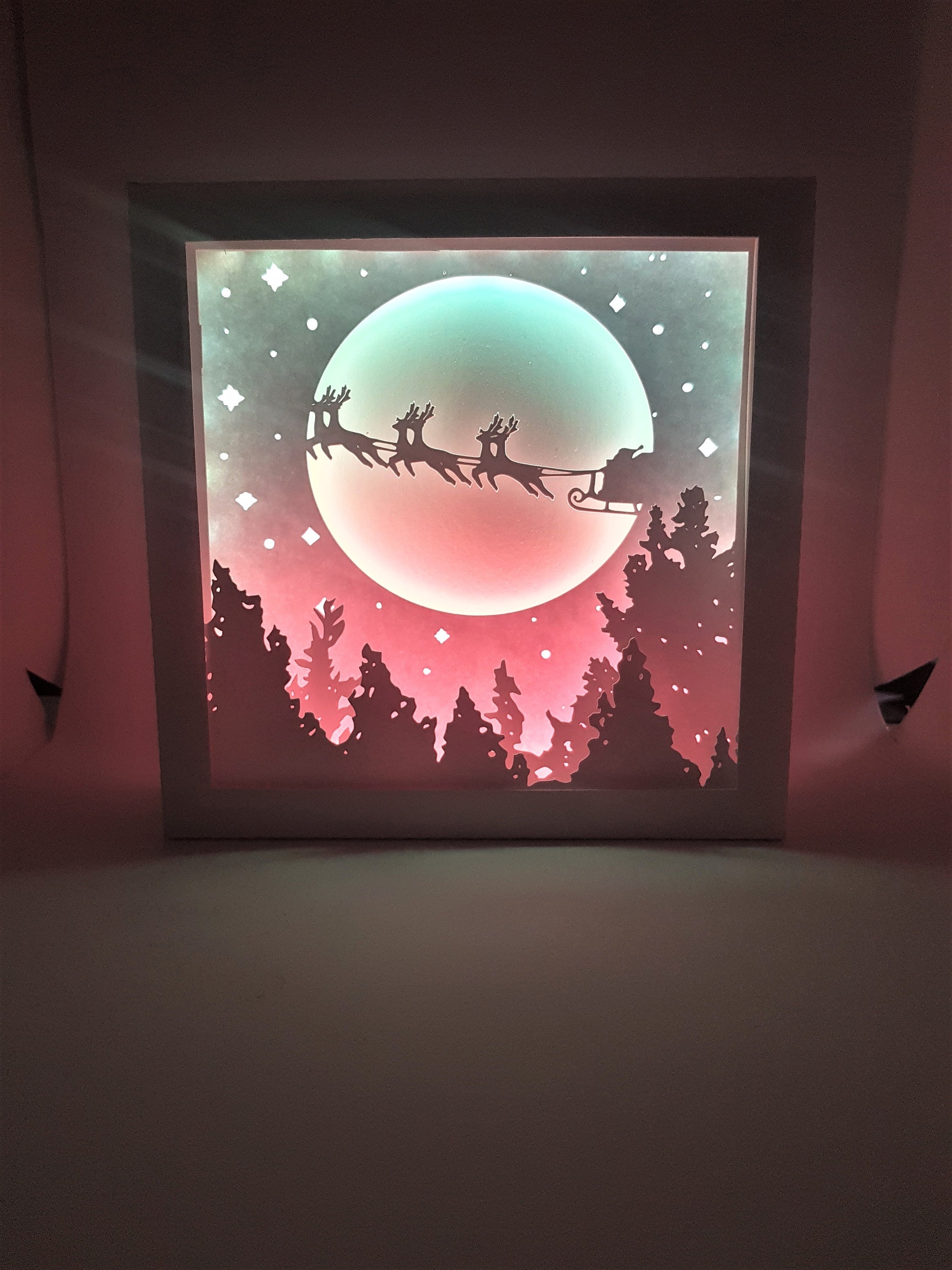 Christmas Shadow Box Svg PDF PNG Paper Cutting Instant - Etsy
