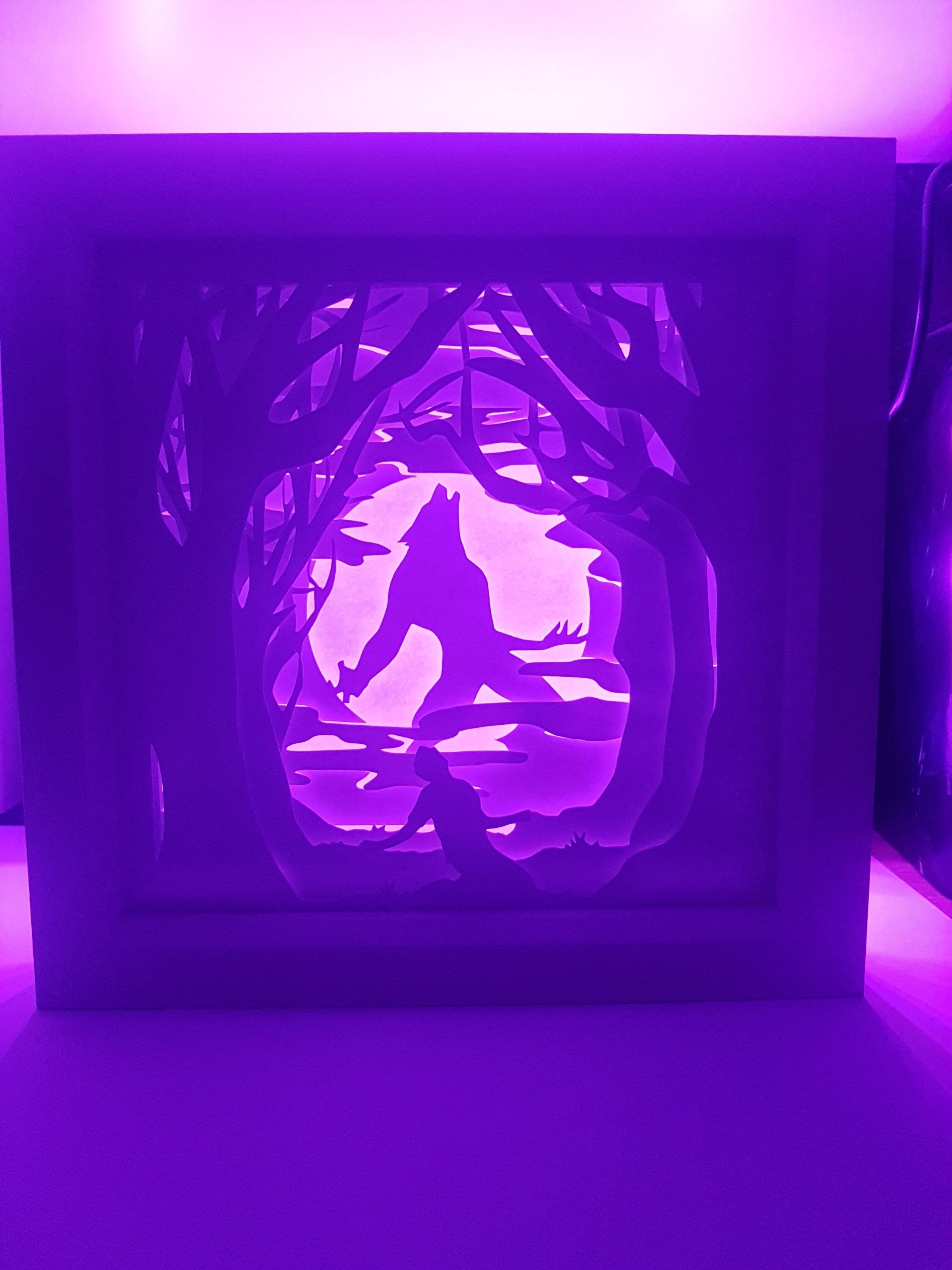 Wolfman Werewolf Halloween shadow box SVG PDF PNG paper | Etsy