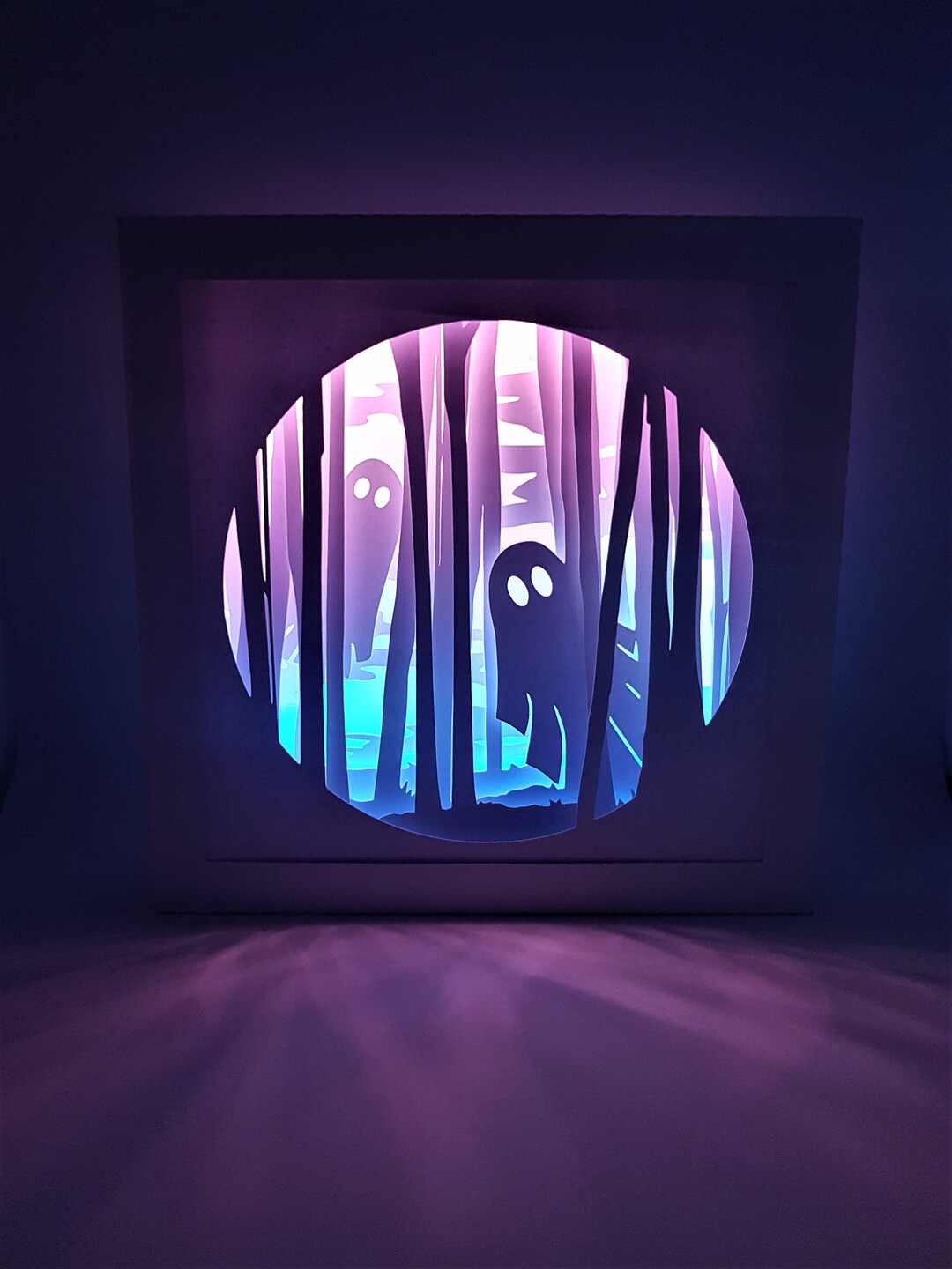 Ghosts Woods #2 Halloween Shadow Box SVG PDF PNG Paper Cutting Instant ...