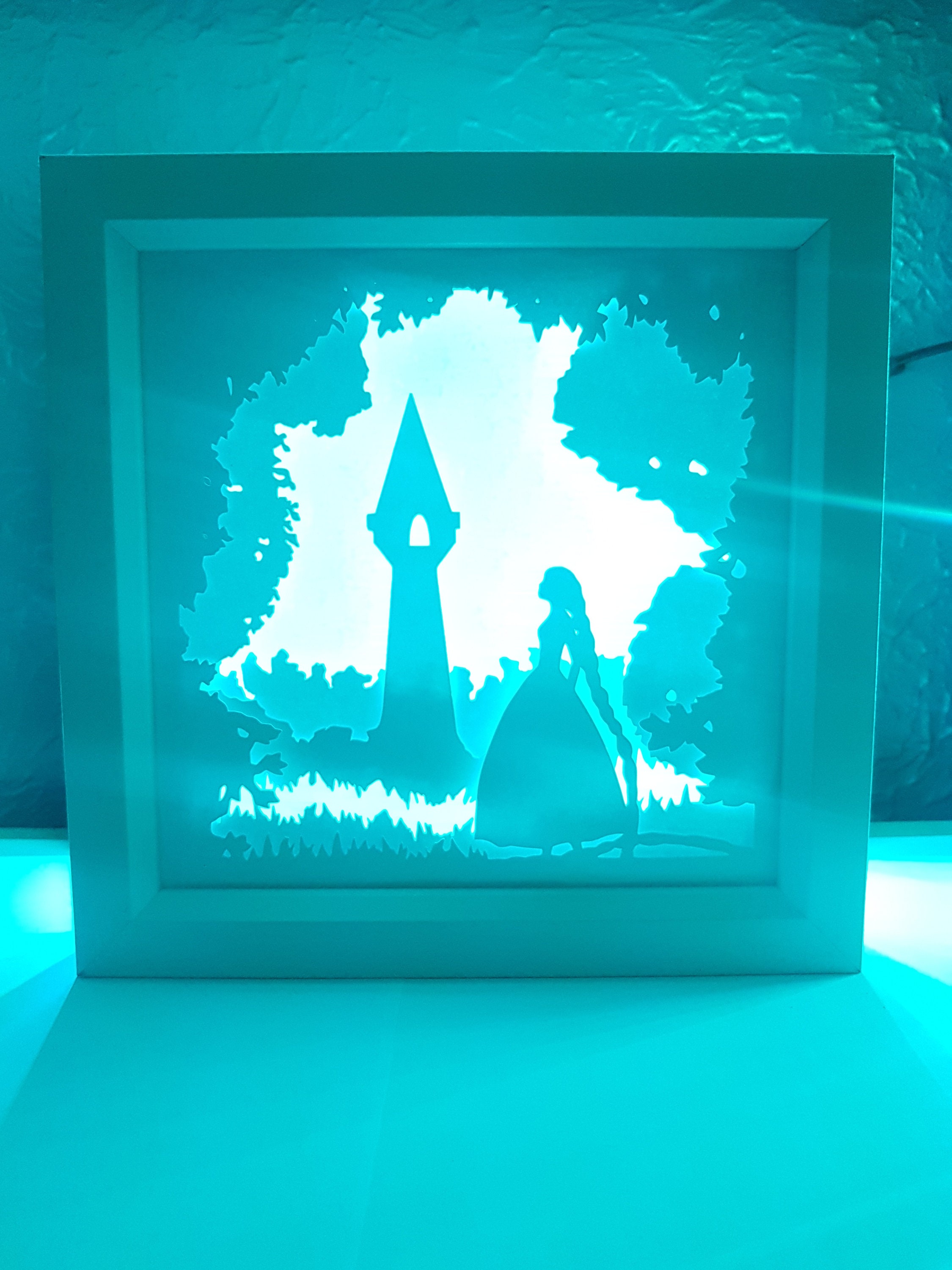 Rapunzel Fairy Tale inspired shadow box SVG PDF PNG paper | Etsy