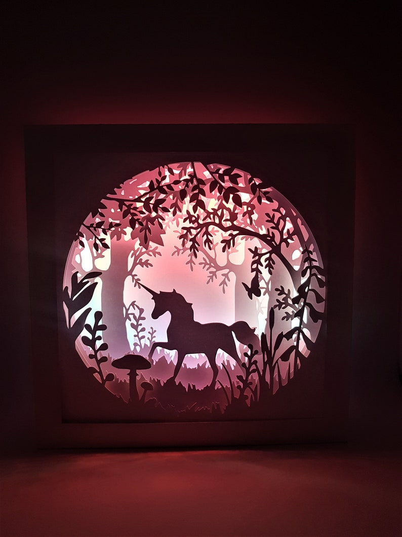 Unicorn 1 Shadow Box SVG PDF PNG Paper Cutting Instant - Etsy