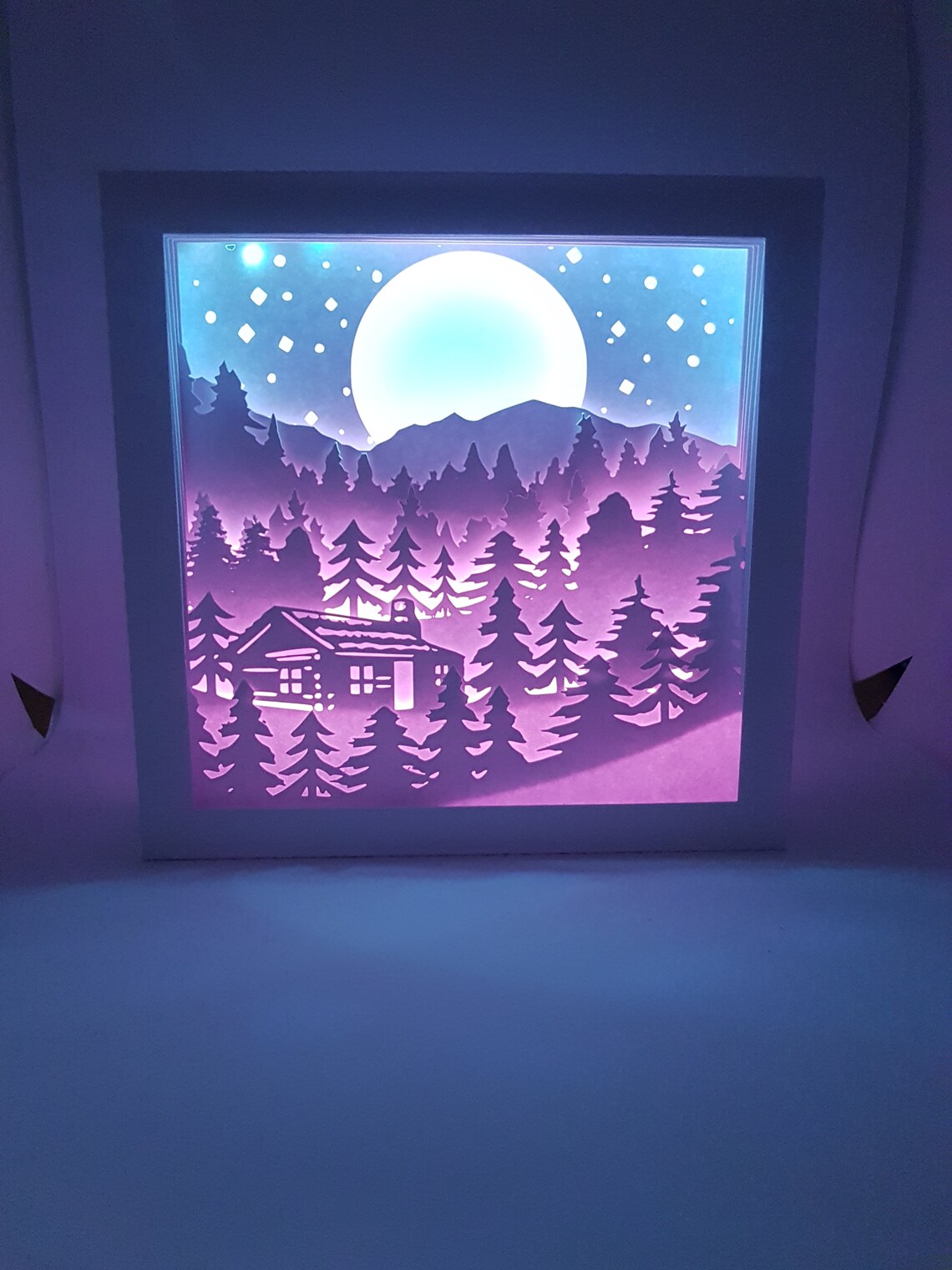 Cabin Forrest Shadow Box SVG PDF PNG Paper Cutting Instant Download ...