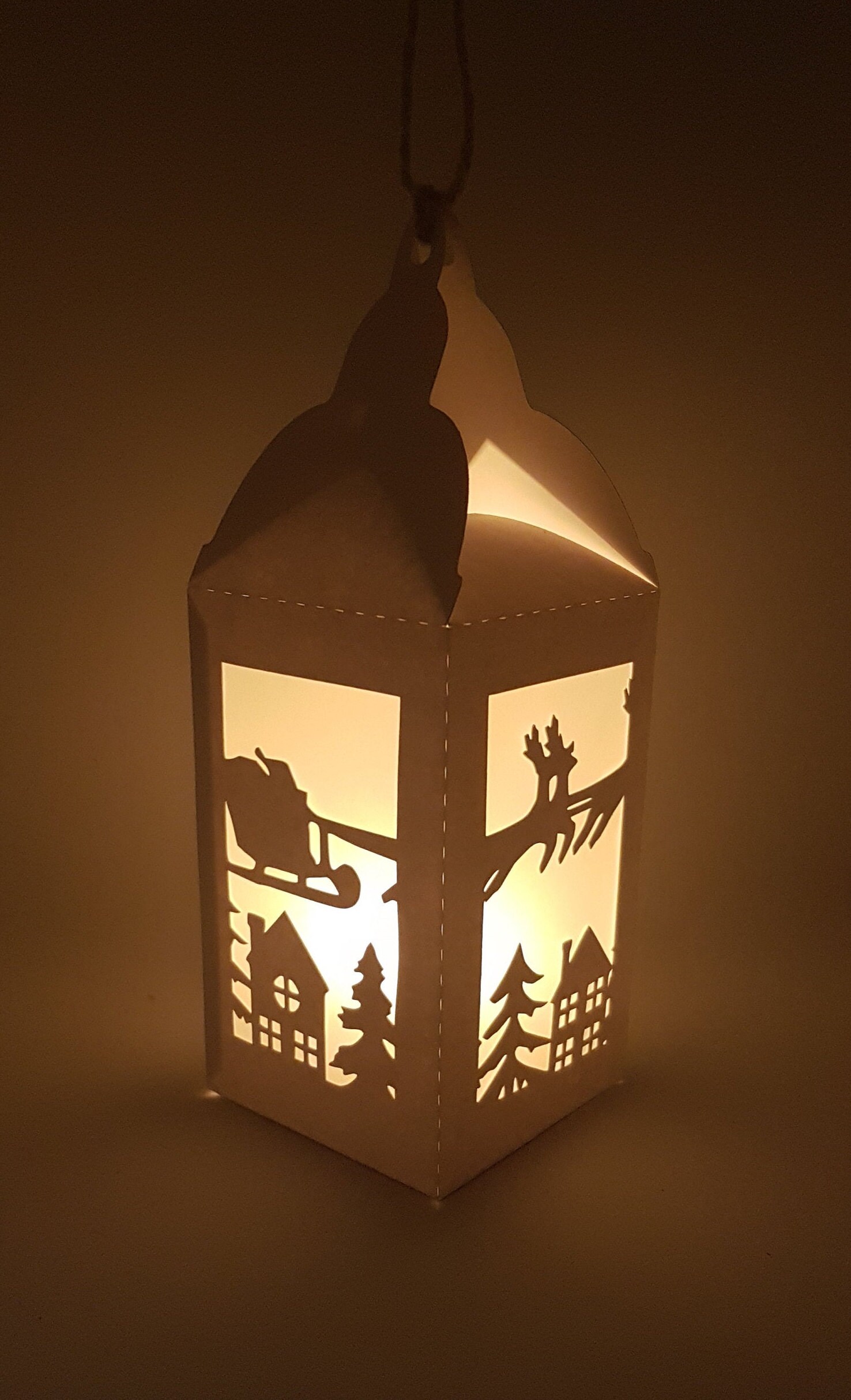 Christmas Lantern paper cutting template SVG PNG PDF instant | Etsy