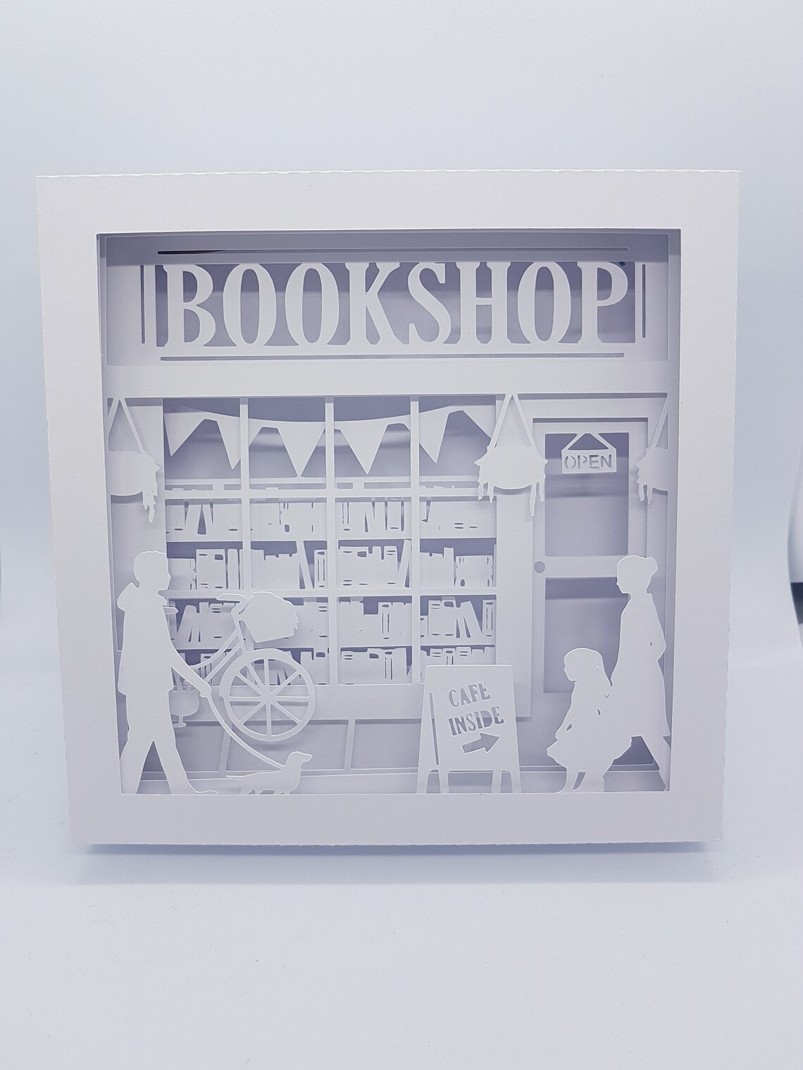 Bookshop Shadow Box SVG PDF PNG Paper Cutting Instant Download Template ...