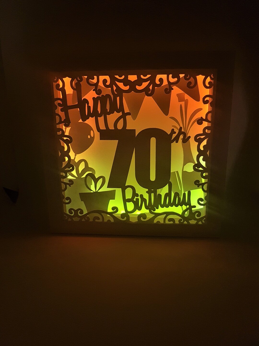 Happy 70th Birthday Shadow Box SVG PDF PNG Paper Cutting Instant ...