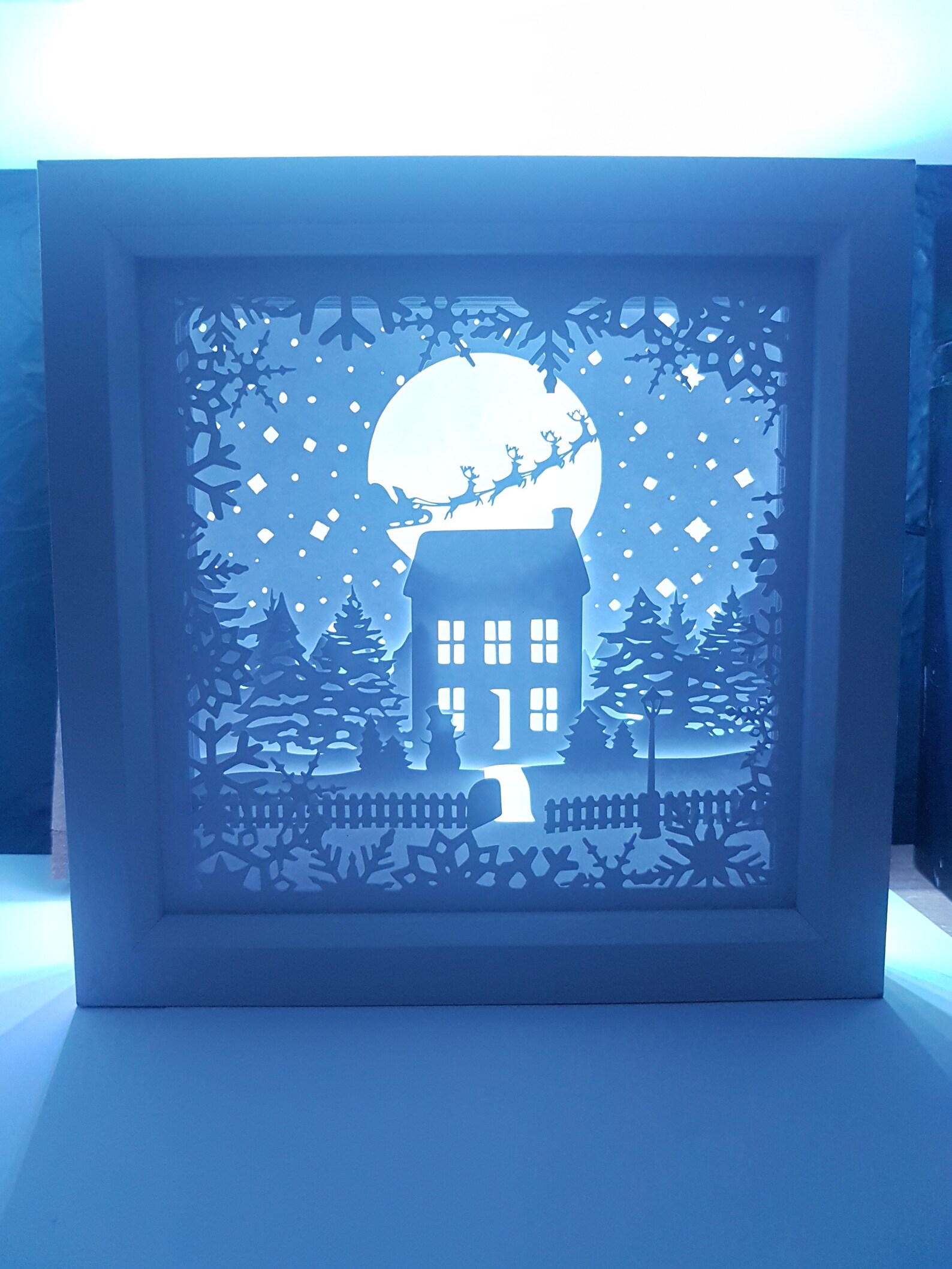 Christmas Santa Clause shadow box SVG PDF PNG paper cutting | Etsy