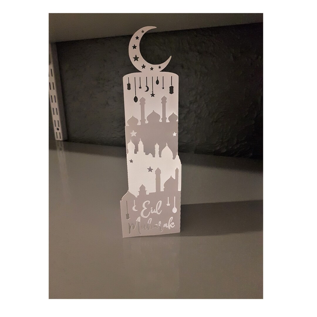 Eid Mubarak Folded Card Paper Cutting Template SVG PNG PDF Instant ...