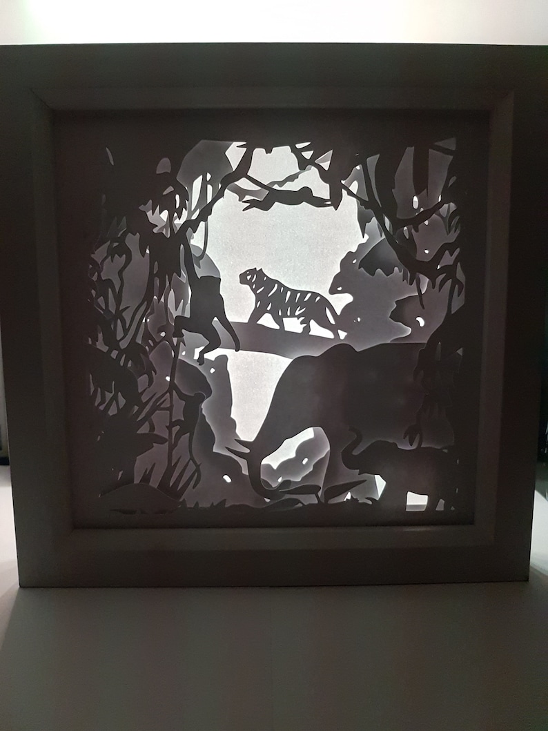 Animal Jungle Shadow Box SVG PDF PNG Paper Cutting Instant - Etsy