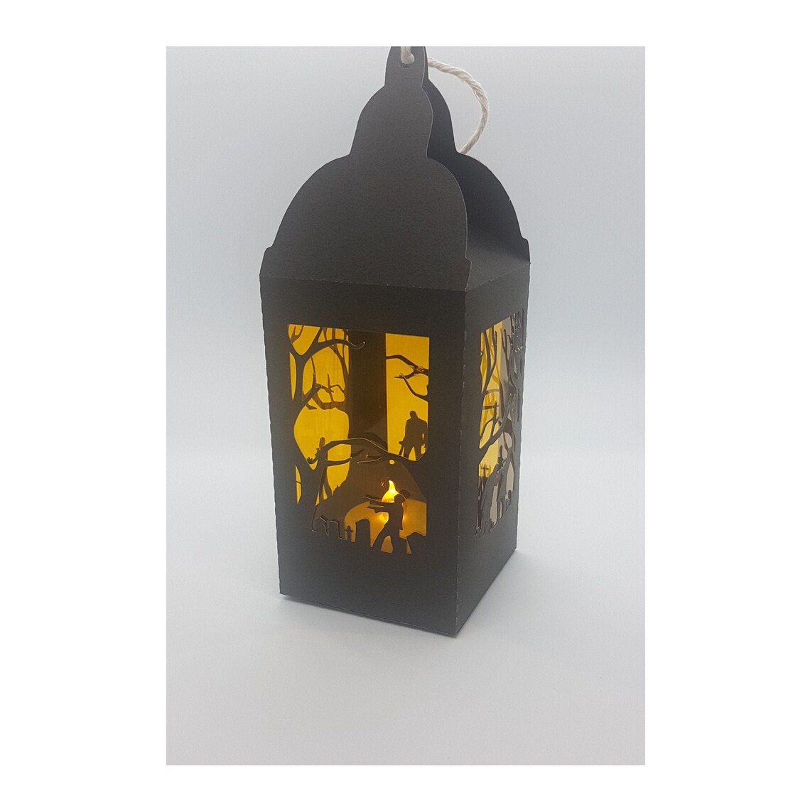 Zombie Lantern Halloween Haunted Forest Paper Cutting Template SVG PNG ...