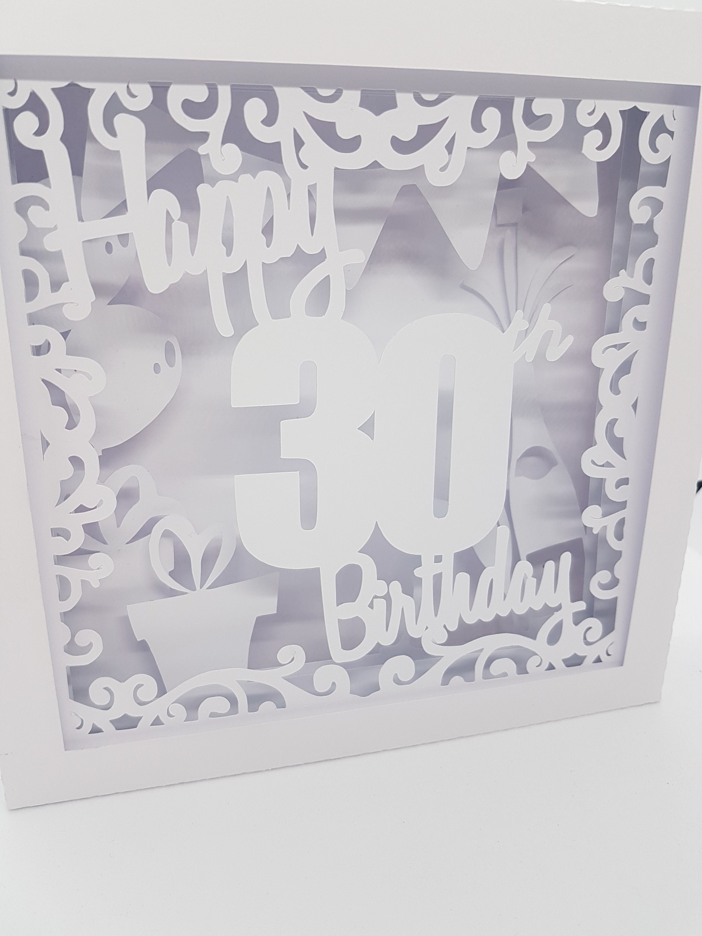 Happy 30th Birthday Shadow Box SVG PDF PNG Paper Cutting Instant ...