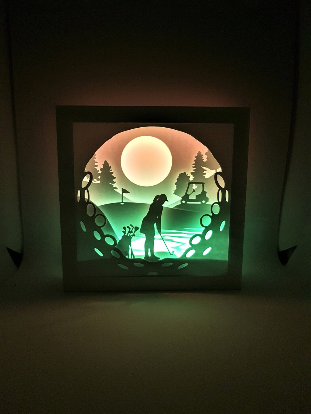 Female Golf Shadow Box Svg PDF PNG Paper Cutting Instant Download ...