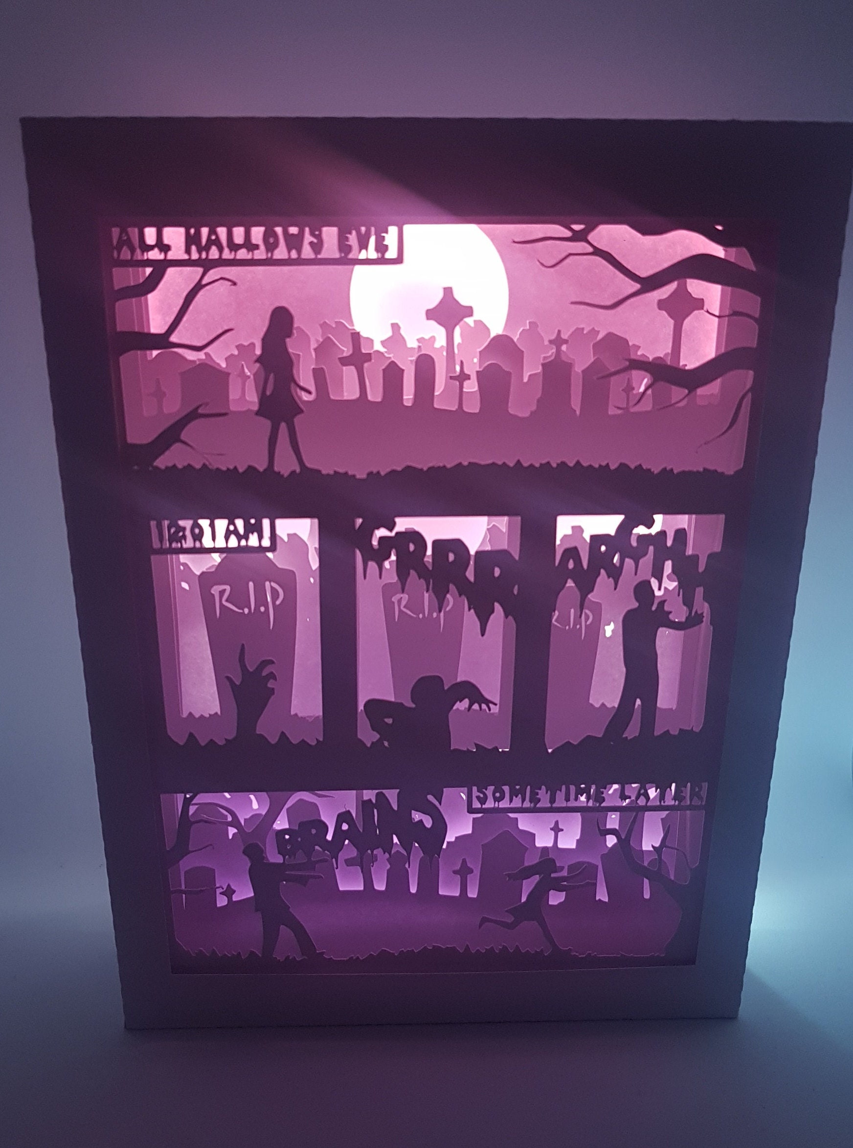 Zombie Comic Book Shadow Box SVG PDF PNG Paper Cutting Instant - Etsy ...