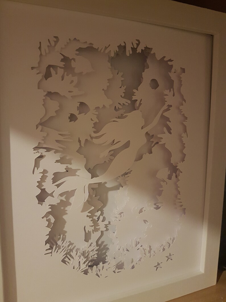 Mermaid Shadow Box SVG PDF PNG Paper Cutting Instant Download - Etsy