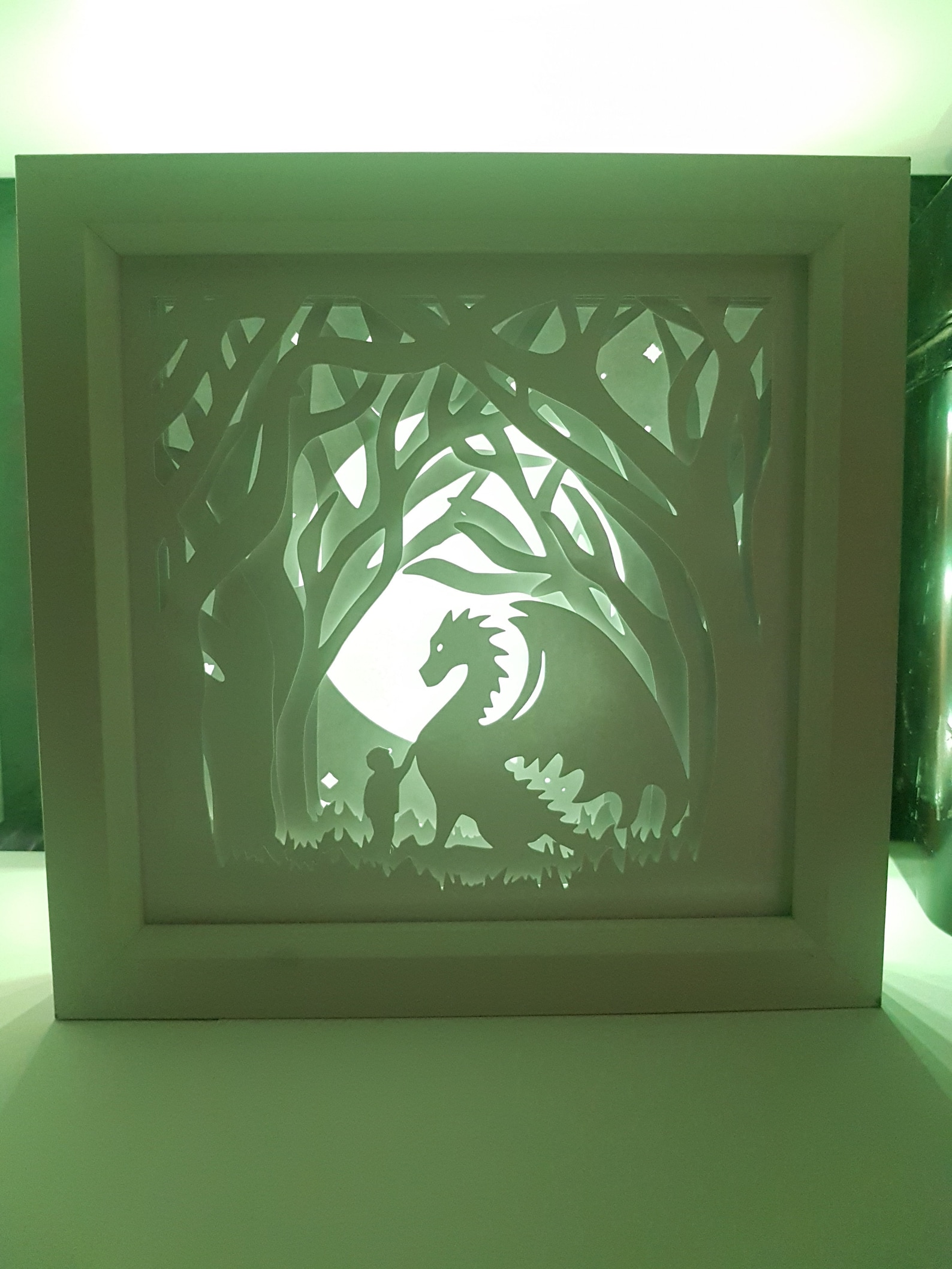 Dragon Shadow Box Svg PDF PNG Paper Cutting Instant Download Template ...