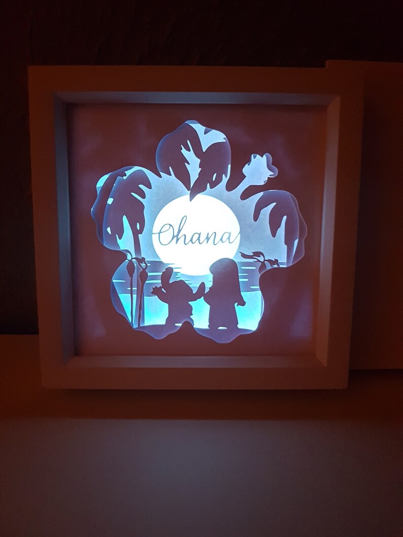 Lilo and Stitch inspired shadow box SVG PDF PNG paper cutting | Etsy
